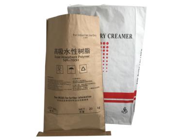 Cina borsa bianca di carta kraft di Brown di doppio strato di 15kg 20kg 25kg per imballare in vendita