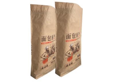 Cina L'imballaggio della farina di frumento di carta kraft insacca il sacco di carta d'imballaggio del commestibile 25kg in vendita