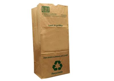China Heavy Duty 30 Gallon Multiwall Kraft Paper Bags Paper Yard Waste Bags Refuse Bags for sale