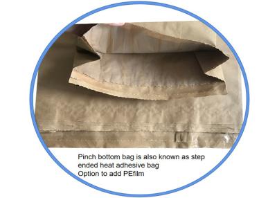 China Custom Printing 20KG Pasted Open Mouth Paper Sack With Pinch Bottom for sale