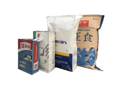 China De Muurdocument van de voedselrang Multi het Document van Kraftpapier van de Zakken20kg 25kg Vierkante Bodem Klepzak Te koop