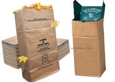 China Custom Logo Lawn Paper Bags 30 Gallon Large Capacity for sale