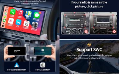 VW Volkswagen Seat Golf Passat Jetta 2 DIN Android Car Stereo With Apple CarPlay