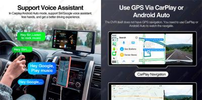 China 10.26" 4K Car Dash Cam Wireless Wired Carplay Android Auto DVR ADAS for sale