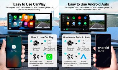 China 10.26" 4K Car Dash Cam Wireless Wired Carplay Android Auto DVR ADAS for sale