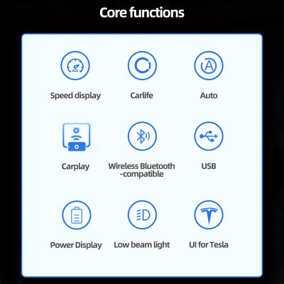 China 2024 9 Inch Tesla Model Accessories Model Y Digital Dashboard Heads Up Display Carplay Android Auto for sale