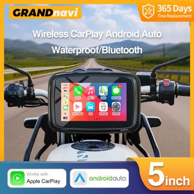 중국 5인치 휴대용 오토바이 디스플레이 화면 멀티미디어 플레이어 무선 애플 카플레이 안드로이드 오토 IPX7 방수 판매용