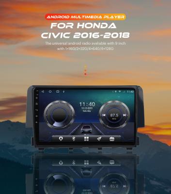 China For Honda Civic 10th 2016 - 2020 Android 13 Car Multimedia DSP Radio Video Navigation GPS Stereo Head Unit for sale