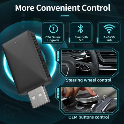 China FCC Wireless CarPlay AI Box Car Smart Box Android Ai Adapter Wireless 2 in 1 AI Box for sale