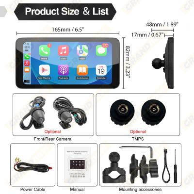 중국 6.3" 터치 스크린 모터사이클 내비게이션 장치 IPX7 방수 및 블루투스 손 무료 기능 판매용