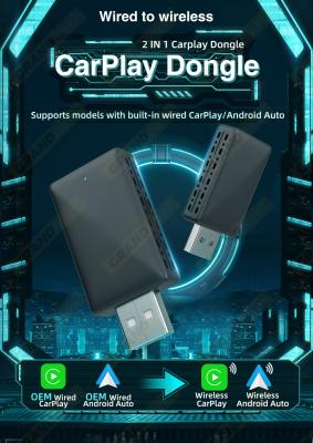 Cina 2-in-1 Mini USB Wireless Carplay Adapter supporta Carplay wired originale per la carplay wireless Android Auto Car Box in vendita