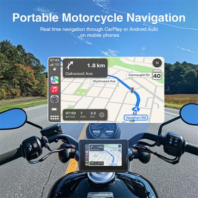Cina Wireless Carplay Motorcycle Android Auto GPS Navigation Screen con touch display da 5 pollici Waterproof IPX7 Dashcam motocamera dispositivo di navigazione in vendita