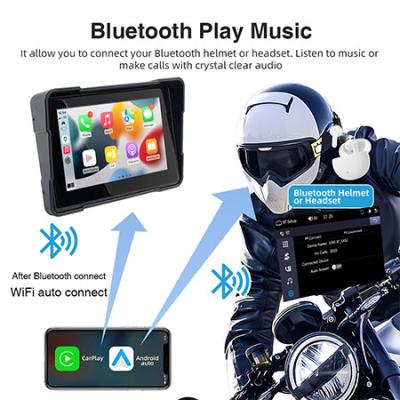 Cina Wireless Carplay Motorcycle Android Auto GPS Navigation Screen con touch display da 5 pollici Waterproof IPX7 Dashcam motocamera dispositivo di navigazione in vendita