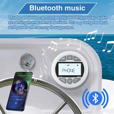 China FM Source Type Bluetooth Marine Radio Receiver Waterproof for 12V Boats for sale