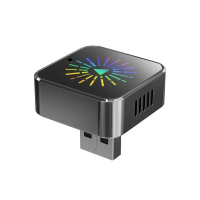 China Colorful Acrylic Panel Latest 2-in-1 CarPlay Adapter Portable Wireless Carplay Android Auto Dongle google Maps Voice Control for Original Wired Carplay to Wireless Carplay for sale