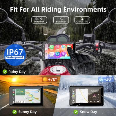 China Magnetic detachable model CarPlay portable motorcycle navigation screen 5 Inch IPS Touch Screen Motorcycle CarPLay Navigation Display Waterproof IP67 Bluet0oth Music Playback Quick Released for sale