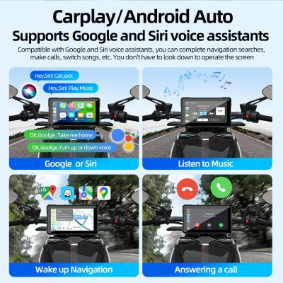 China Magnetic detachable model CarPlay portable motorcycle navigation screen 5 Inch IPS Touch Screen Motorcycle CarPLay Navigation Display Waterproof IP67 Bluet0oth Music Playback Quick Released for sale