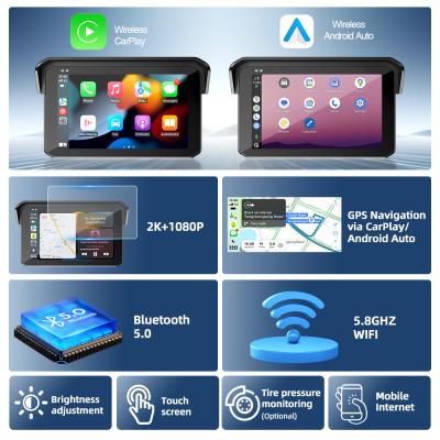 China Motorcycle GPS Navigation Systems 5 Inch Motorcycle Carplay GPS Navigation Screen Moto Android Auto Touch Display Quick Easy Removal of Anti-theft for sale