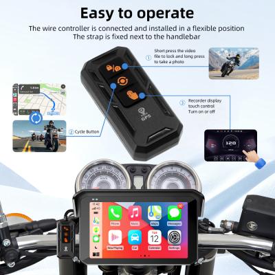 China Motorcycle GPS Navigation Systems 5 Inch Motorcycle Carplay GPS Navigation Screen Moto Android Auto Touch Display Quick Easy Removal of Anti-theft for sale