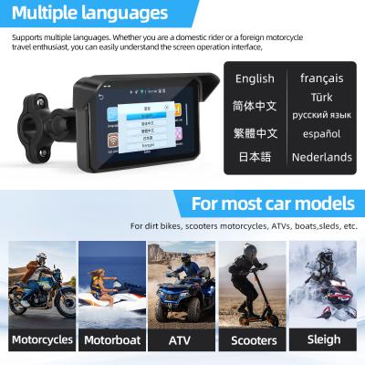 China Motorcycle GPS Navigation Systems 5 Inch Motorcycle Carplay GPS Navigation Screen Moto Android Auto Touch Display Quick Easy Removal of Anti-theft for sale