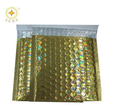 China Colorful aluminum foil bubble jiffy golden metallic foil mailer for sale