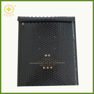 China Customized printing black shiny colored metallic foil bubble mailer for books packaging for sale