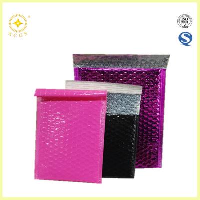 China Metallic glamour bubble mailers,colorful shiny foil bubble bag for packing gifts for sale