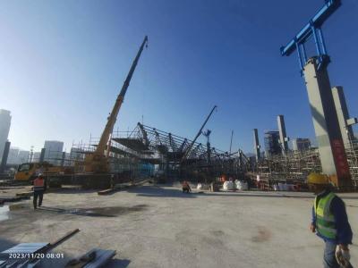 China On Site Installation Q235 Space Frame Truss Storage Coal Shed for sale