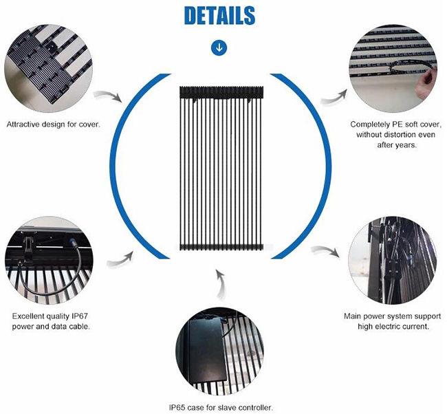 P10 outdoor waterproof led video curtain display , led curtain stage backdrop