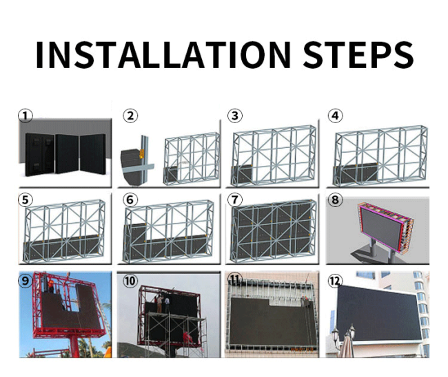 Waterproof IP65 High Brightness Full Color Advertising Outdoor P8mm LED Display Screen