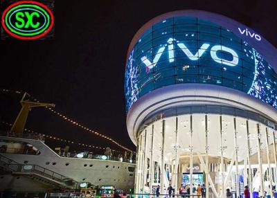 중국 P3.91 투명 LED 스크린 1500cd/sqm (유리 커튼월용) 판매용