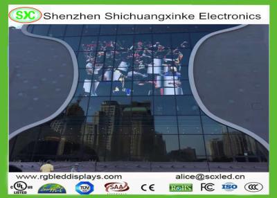 China p6.25 Soft Transparent Flexible Led Screen , SMD Glass Wall Screen Nova System for sale