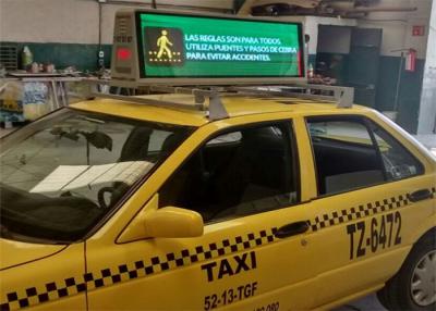 China Cab Screen LED Message Board P3.91 Full Color Vivid Screen IP65 1/8 Scan Mode for sale