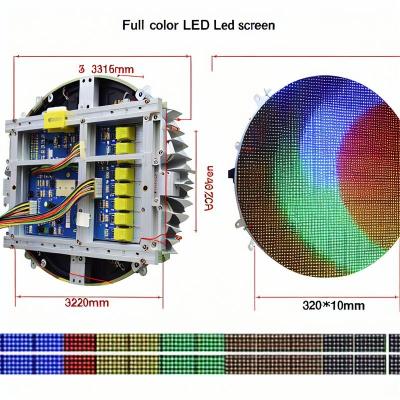 중국 DC5V 전압 구형 LED 스크린, 320*160mm 모듈 크기 및 Epistar LED 칩 판매용