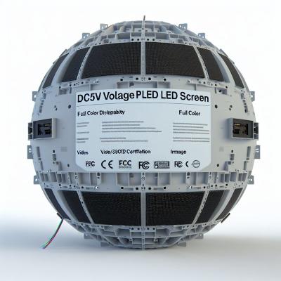 중국 FCC 인증 및 비디오/텍스트/이미지 표시 기능이 있는 DC5V 전압 구형 LED 스크린 판매용