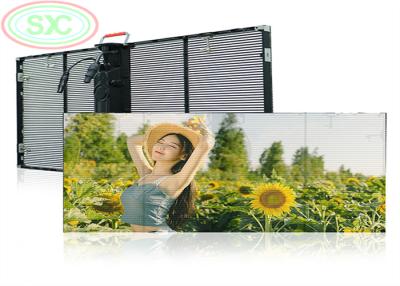 China Slim Lightweight Transparent LED Screen with 4500CD Brightness Ideal for Modern Glass Building Advertising and Display for sale