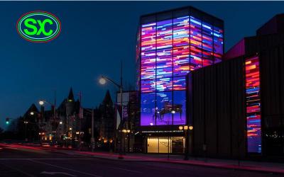 China High Transparent LED Screen P10.41 Full Color For Shopping Mall Glass Facade for sale