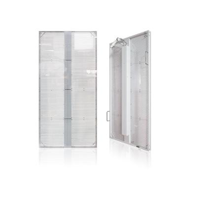 China Peso ligero Transparente Led Video Pared malla cartelera de vidrio pantalla impermeable transparente led pared de video en venta