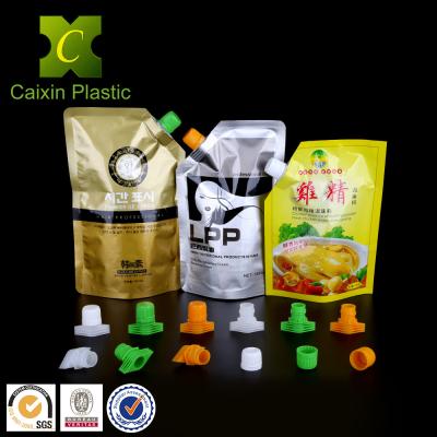 China Colorful leakage proof spout with cap for laundry detergent bag for sale