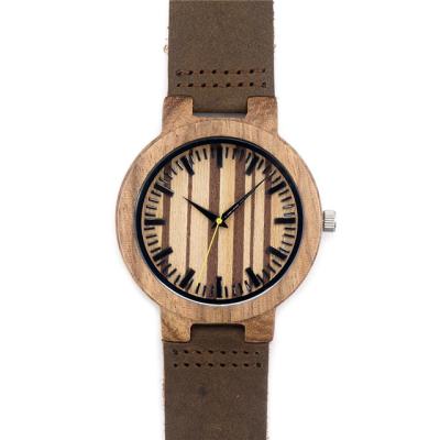 China Unisex Student Teens Vintage Wood Watch with Leather Strap for sale