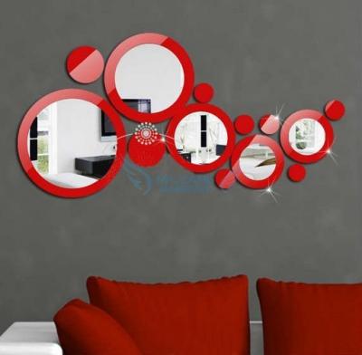 China 3D mirror wall clocks new disgn wall clock Home decoration diy crystal mirror wall clocks for sale