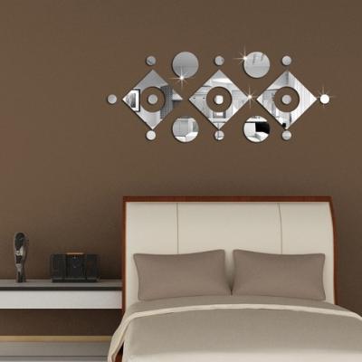 China hot sale sweet and fashion bedroom decorations 13 piece of circles 1MM thick wall stickers for sale