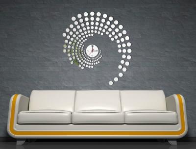 China Fashion round shaped wall clock wholesale clock silver wall clock PS mirror wall clock for sale