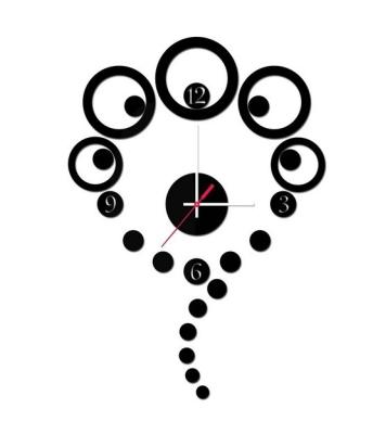 China Hot Sale DIY Wall Clock Home Decoration Circle Wall Clock Wholesale Silver&blackWall Clock for sale