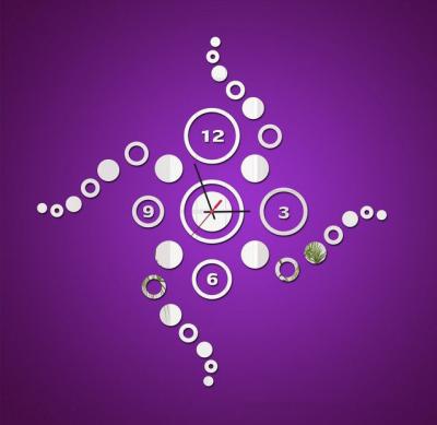 China Attractive 3D Wall Clock Round Wall Clock High Quality Silver Wall Clock Mirror Wall Clock for sale