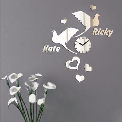 China wholesale 3D Wall Clocklettter Wall Clock High Quality Silver Wall Clock Mirror Wall Clock for sale