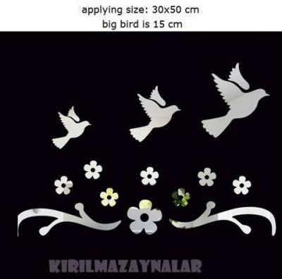 China Hot Sale Bedroom Decorations DIY Decorative Acrylic Bathroom Mirror Bird Wall Stickers for sale