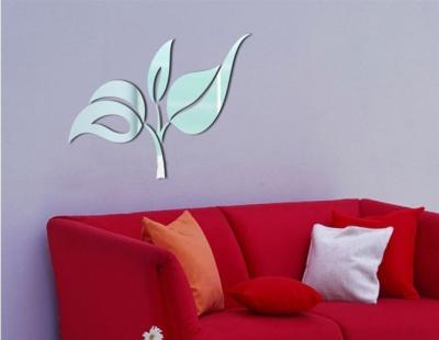 China Best selling flower shaped PS wall decal1MM thickness 3D mirror stickers home decoration for sale