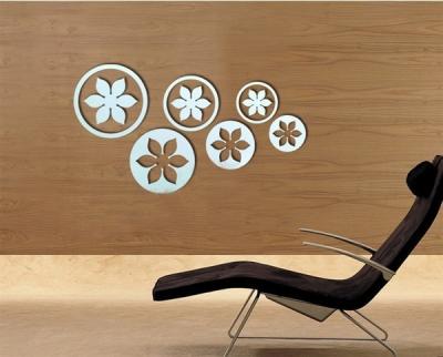 China wholesale flower shaped PS wall decal1MM thickness 3D mirror stickers kids bedroom decor for sale