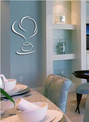 China Best selling simple mirror PS wall decal 1MM thickness 3D mirror stickers home decoration for sale